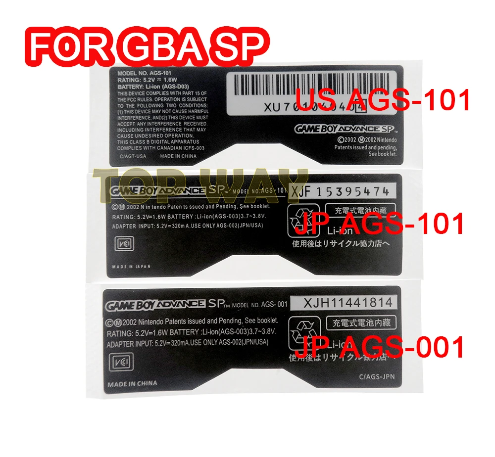 For-GameBoy-GBA-SP-Console-Back-Tag-For-Nintendo-Game-boy-SP-Label ...