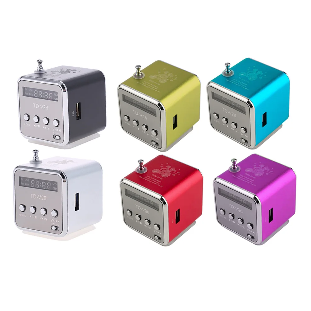 TD-V26 Mini Radio FM Digital Portable 1.0 inch LCD Screen Bluetooth 5.0 ...