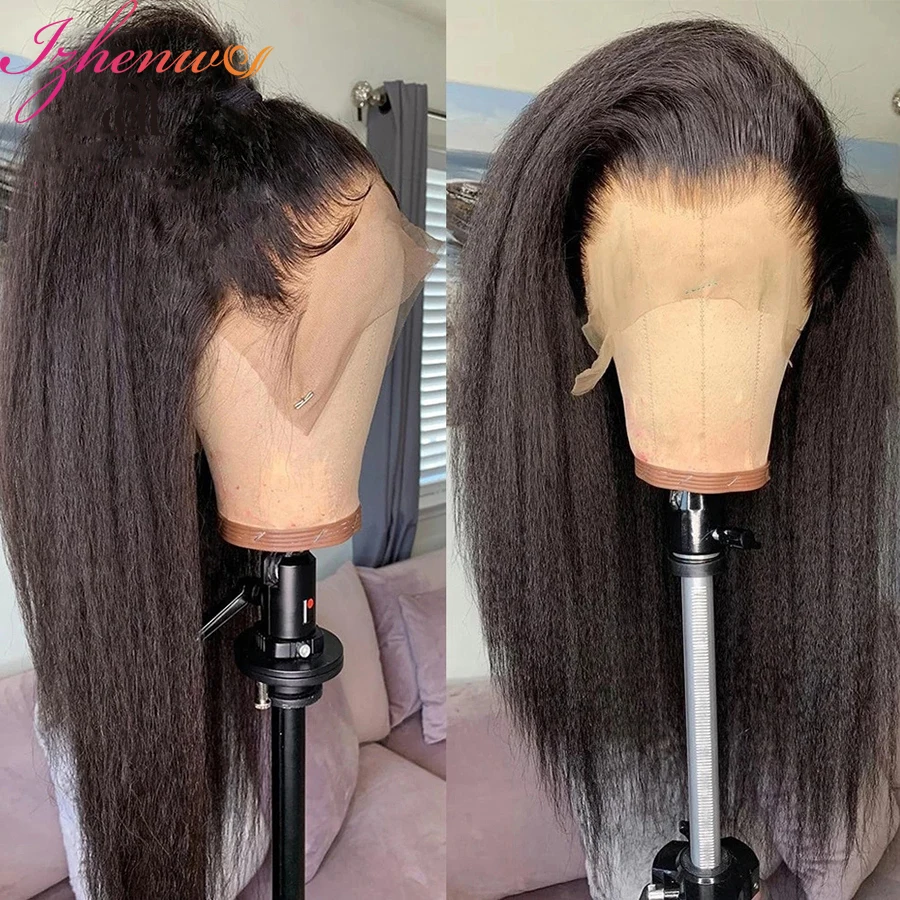 Perruque Lace Closure Wig Brésilienne Naturelle Yaki 13x6, Cheveux ...