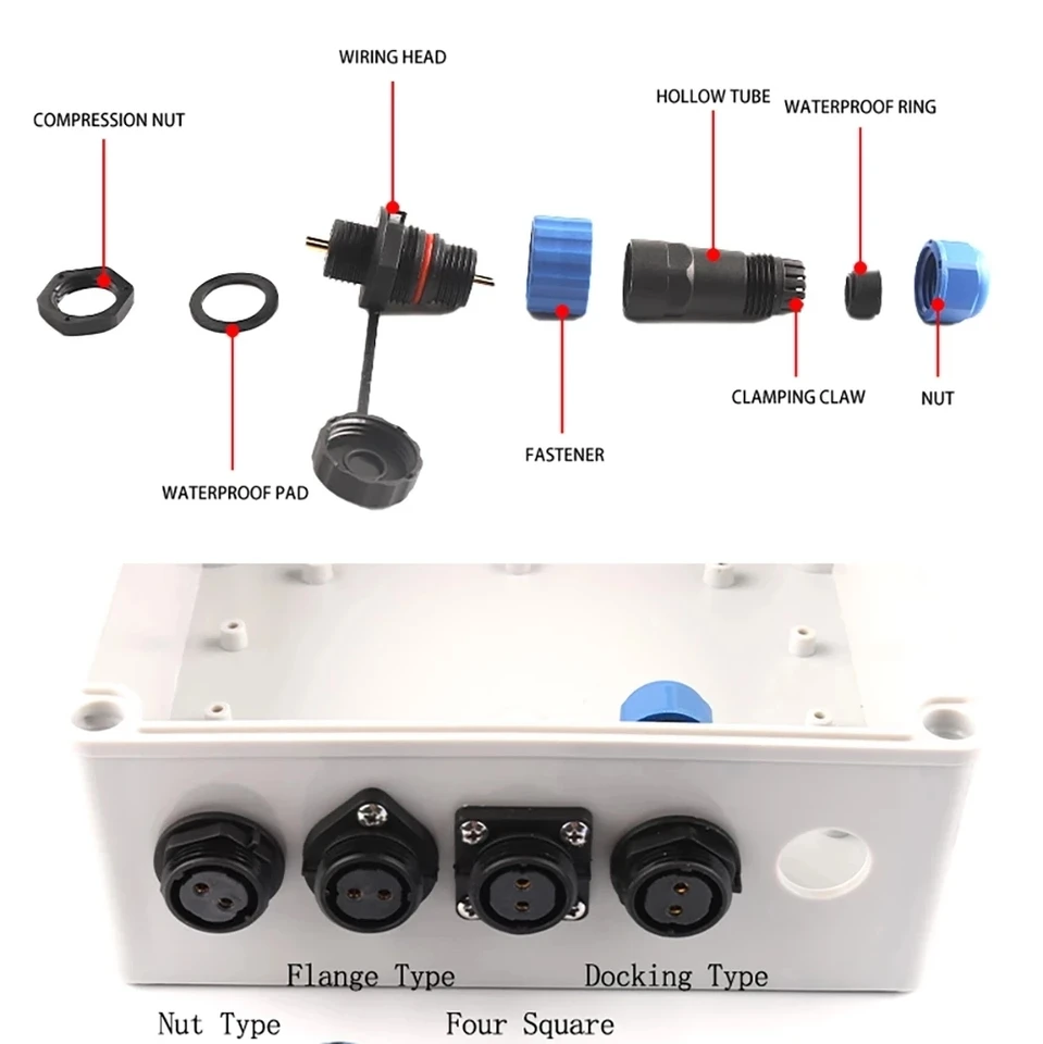 Waterproof Electrical Connector SP16 - 4 Pin IP68 Male & Female Plug ...