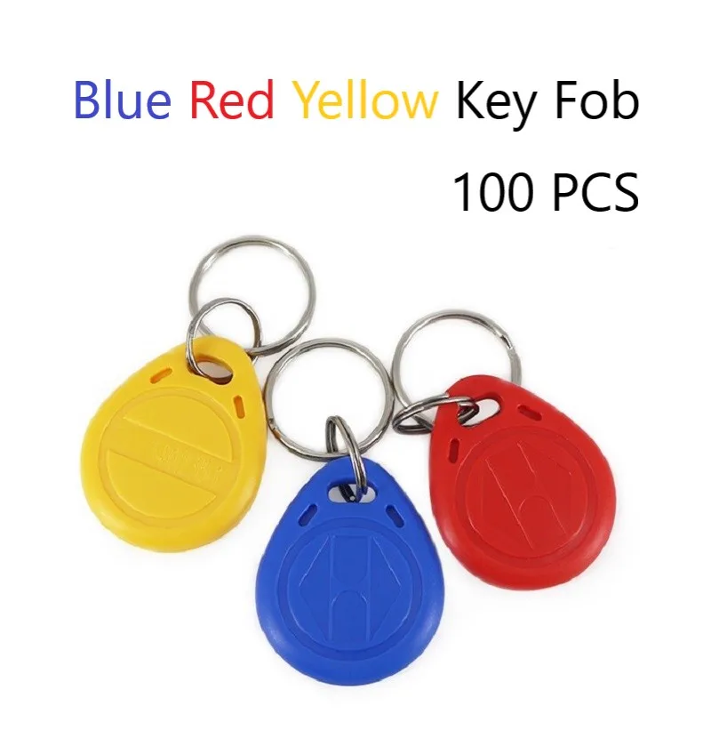 100pcs/lot 125khz Rfid Key Fobs Optional Color Blue Red Yellow ...