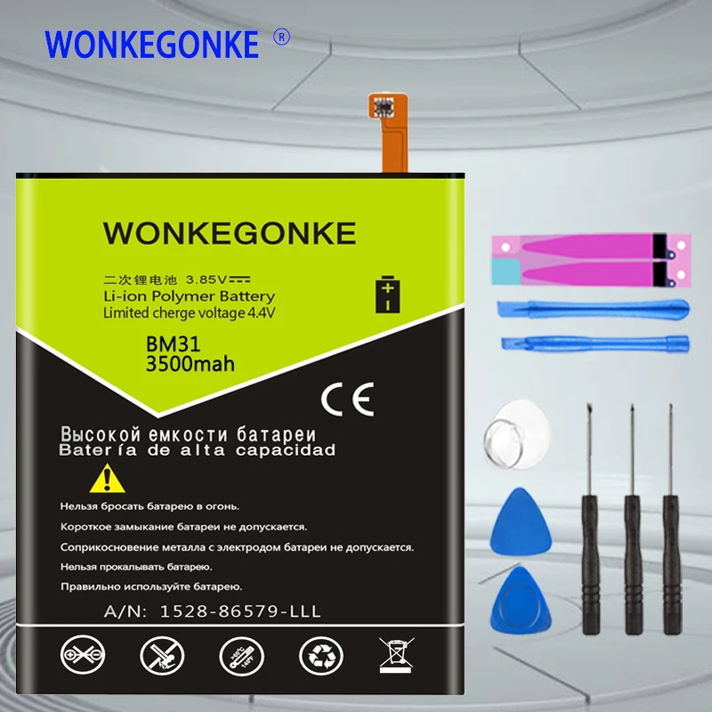 WONKEGONKE Battery BM31 For Xiaomi Mi3 Mi 3 Mobile Phone Lithium ...