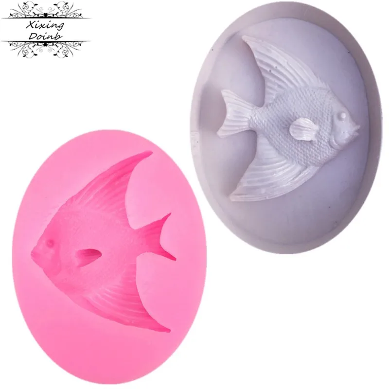 Diy Silicone Fondant Cake Molds 3d Fish Moulds Soap Mold Chocolate ...