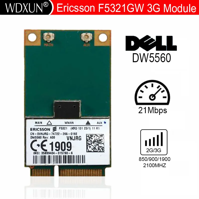 Ericsson F5321gw Broadband Mobile 3g Pcie Vnjrg Wwan Card Dw5560 For ...