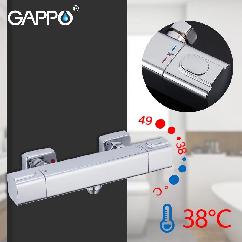 Gappo Thermostaic Bathtub Faucets Chrome Bathroom Shower Wall Mounted ...