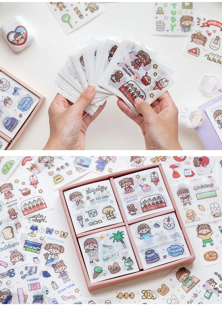 100 pcs/box kawaii Girls' daily life Decorative cute Stationery ...