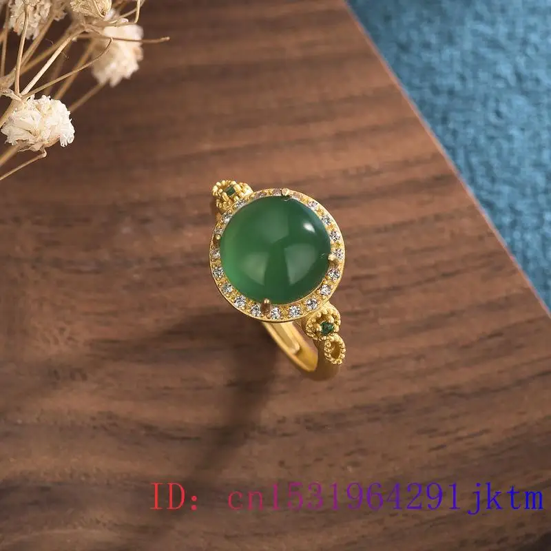 Anillo de Jade VERDE amuleto de piedras preciosas para mujer, joyería ...