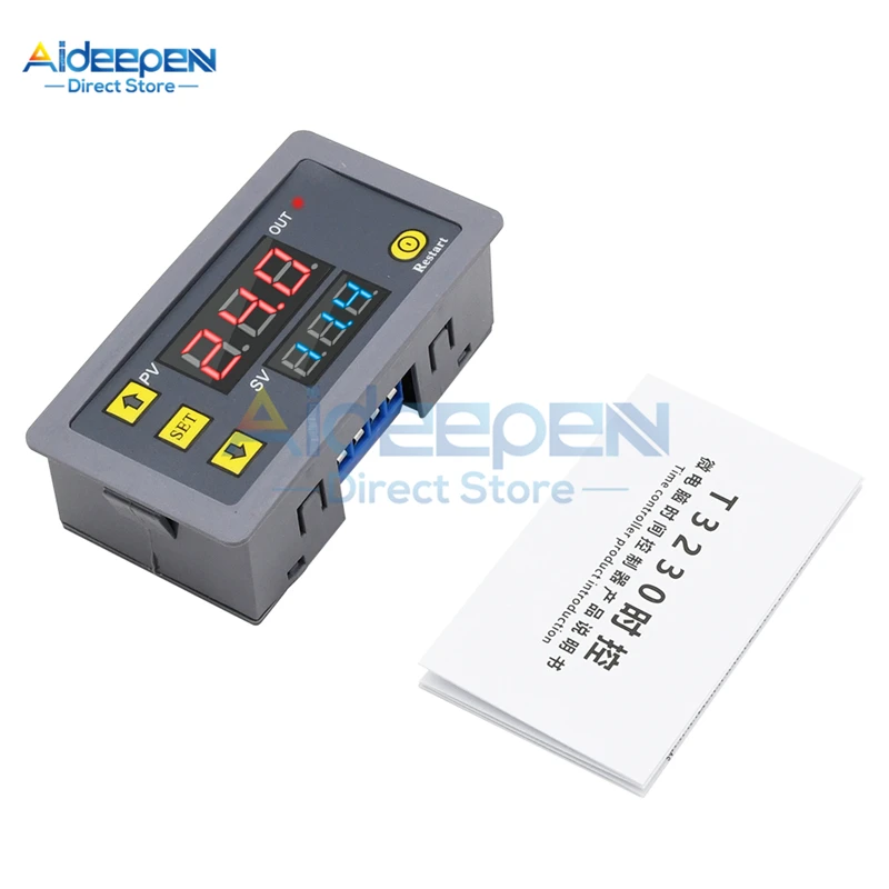 AC-110V-220V-12V-Digital-Time-Delay-Relay-Dual-LED-Display-Cycle-Timer ...