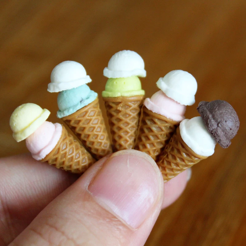 1-12-Scale-Cute-MIni-Handmade-Clay-Ice-Cream-Cone-Holder-Dollhouse ...