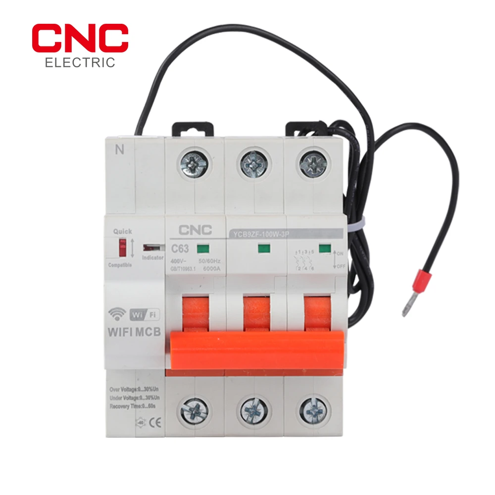 Cnc Ycb9zf-100w 3p Din Rail Wifi Smart Circuit Breaker Automatic Switch ...