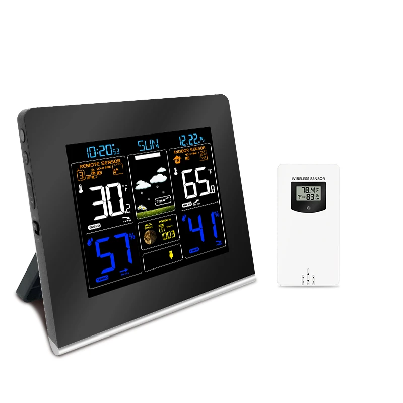 Station météo numérique FABISENSE, horloges sans fil, capteur intérieur et extérieur ...