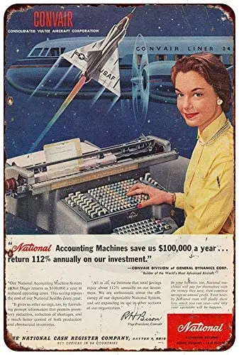 Señal de Metal de reproducción de contabilidad nacional y Convair 1955 ...