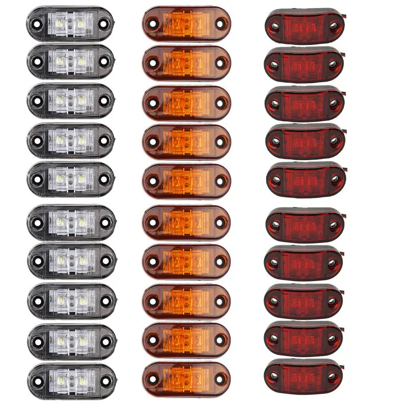10pcs Warning Lights Leds Diode Light Trailer Truck Yellow Orange White ...