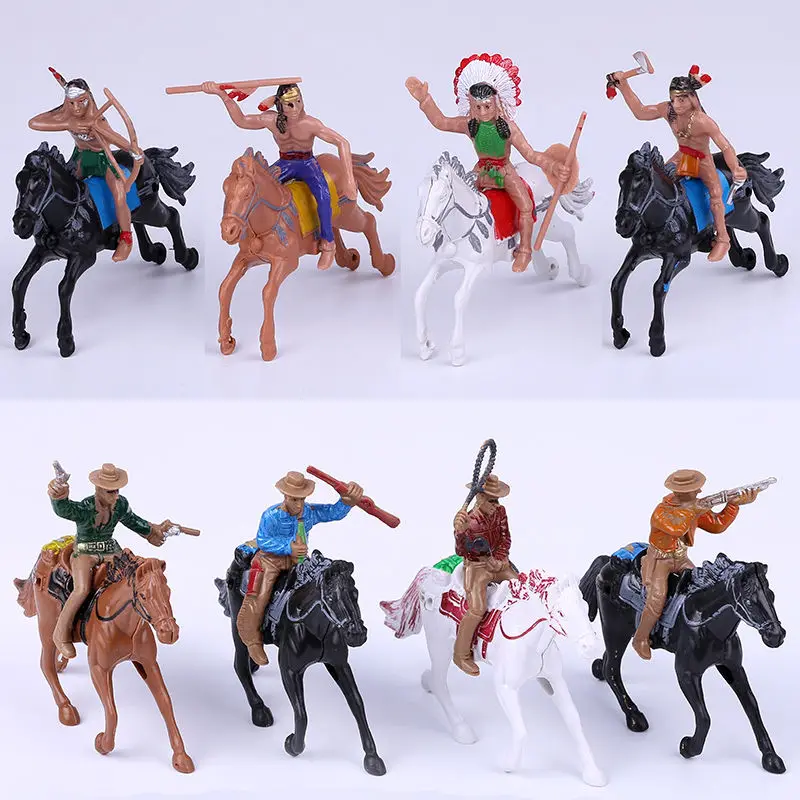 16Pcs-Small-Indian-Horse-West-Cowboy-Plastic-Classic-Toys-Children-Kids ...