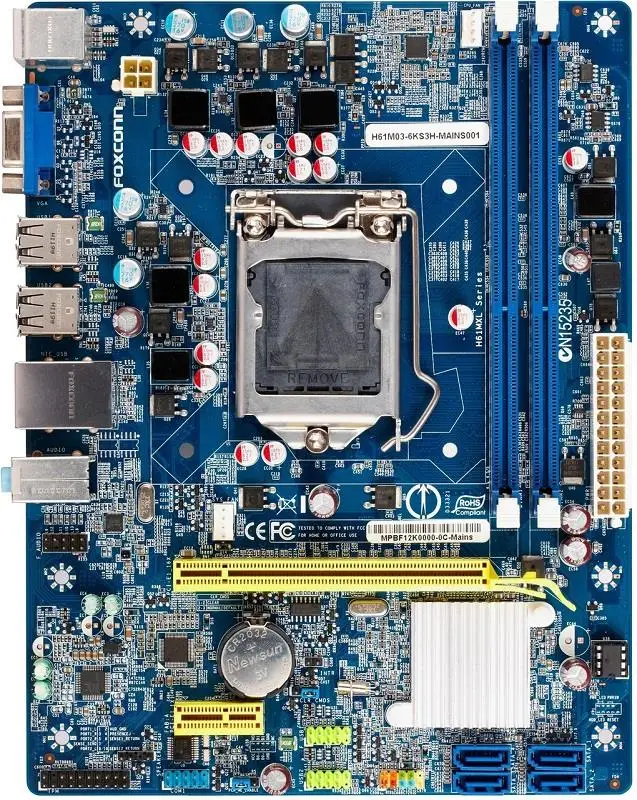 Für FOXCONN H61MXL K Motherboard Intel H61 LGA 1155 DDR3 16GB PCI E 2,0 ...