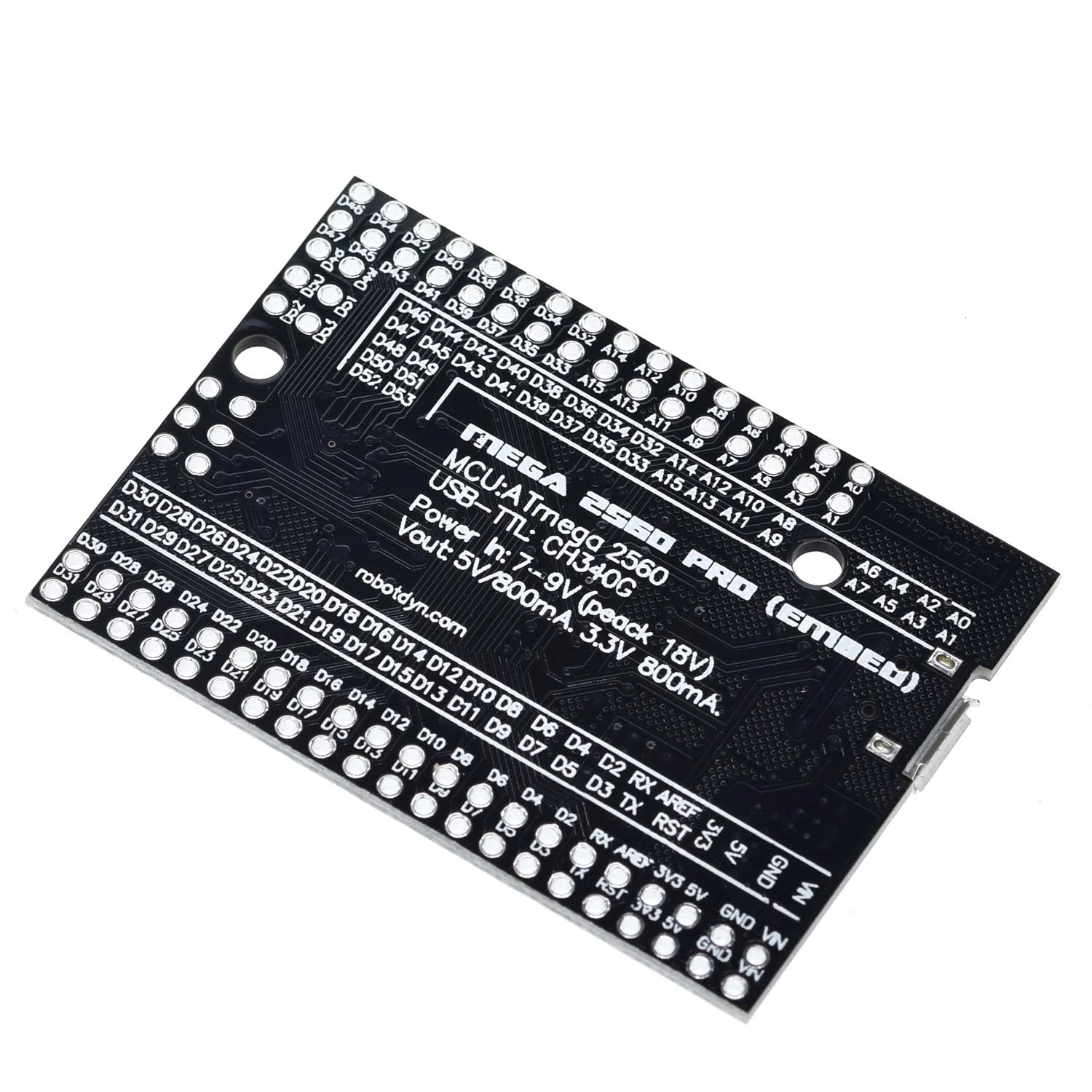 Arduino Mega 2560 Pro Mini 5v Embed Ch340g Atmega2560 16au With Male