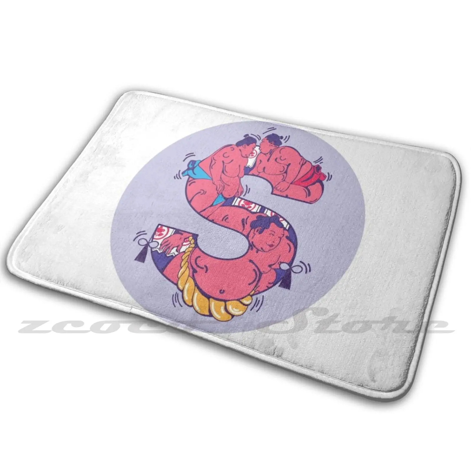 Sumo Wrestler Carpet Water Absorb Non-slip Door Mat Sumo Wrestler Sumo ...