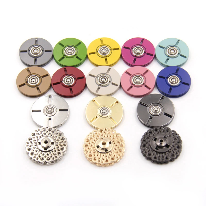 6set/bag 12colors Fashion Invisible Metal Snap Buttons Female Clothes ...