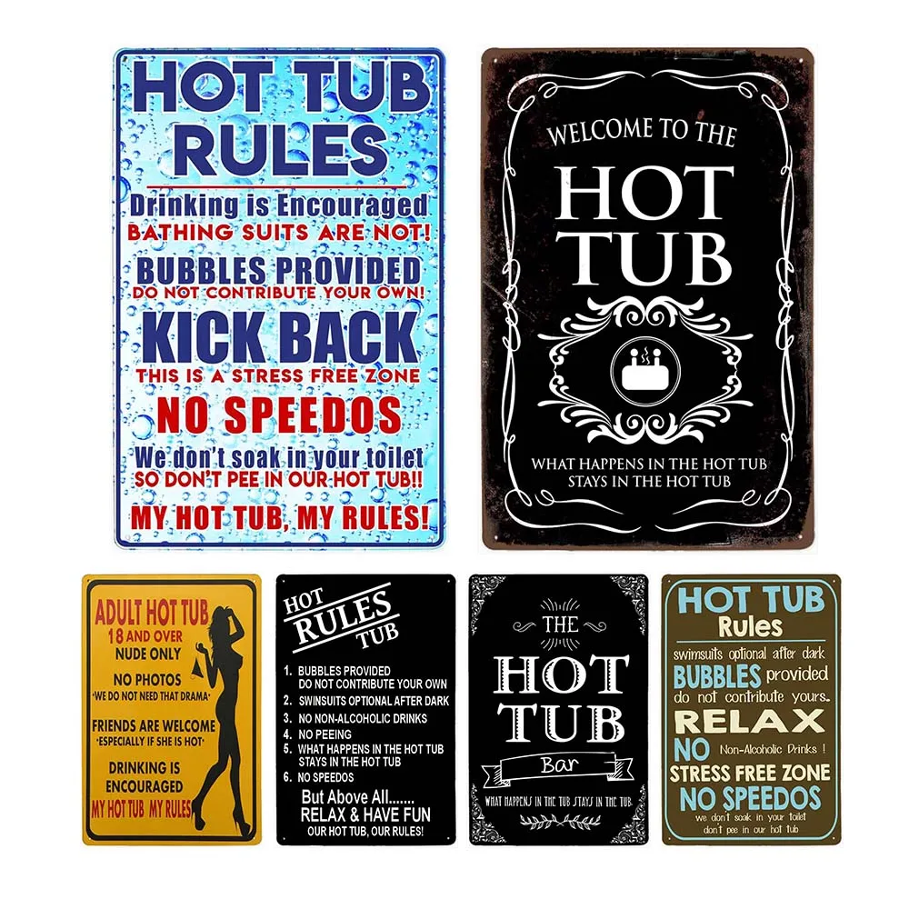 Funny-Welcome-To-Our-Hot-Tub-Metal-Sign-Vintage-Poster-Sandy-Beach ...