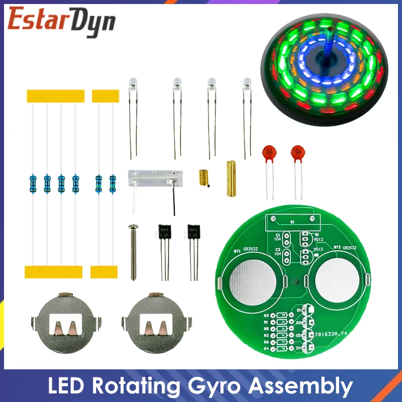 Diy-Electronic-Kit-LED-Gyro-DIY-Welding-Kit-Rotating-Lantern-Inline ...