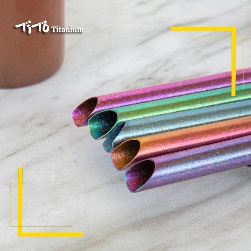 Bar & Wine Tools 8mm 10mm Drinking Straw Pure Titanium Outdoor Straw ...