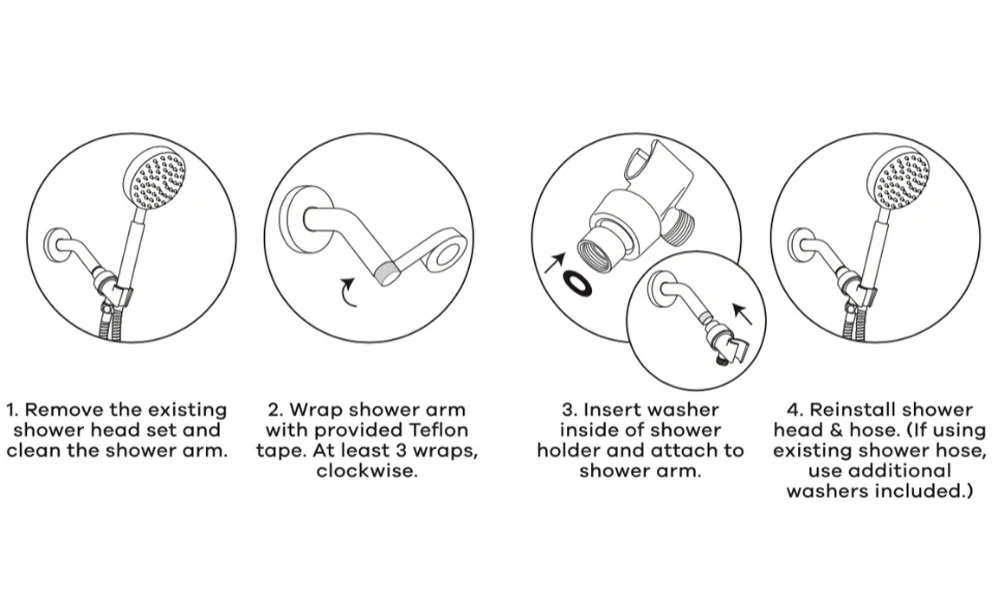 Support de douche,Chrome--Support de bras de pommeau de douche réglable ...