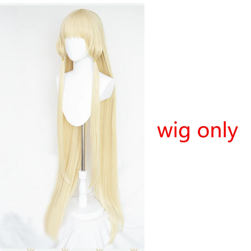 Anime Chobits Chii Long Milk Golden Blonde Straight Cosplay Wig ...