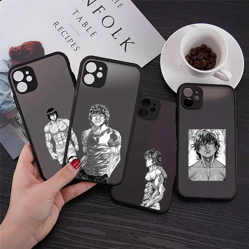 Baki hanma mangá caixa do telefone fosco transparente para o iphone 13 12 11 pro max mini 7 8 ...
