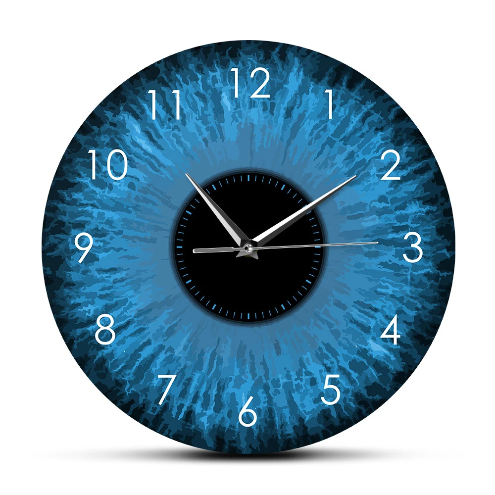 Blue Eyes Iris Opticianry Wall Clock Weird Macro Reptilian Eyeballs Eye ...