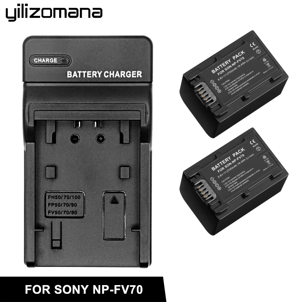 YILIZOMANA 2700mAh NP FV70 NP FV70 NPFV70 baterías de la Cámara de Sony NP FV50 FV30 HDR CX230 ...