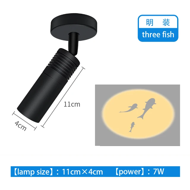 Nordic Projection Fish Ceiling Lights Bedroom Living Room Corridor ...