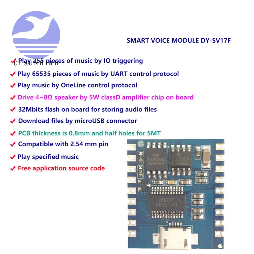 Mp3 Player Module Voice Module 4mb Voice Playback Io Trigger Serial ...