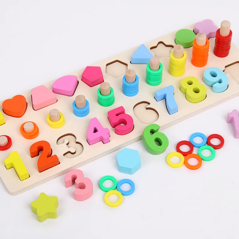 Shape Body Three-in-One Numbers Board with Numbers Shape Matching ...