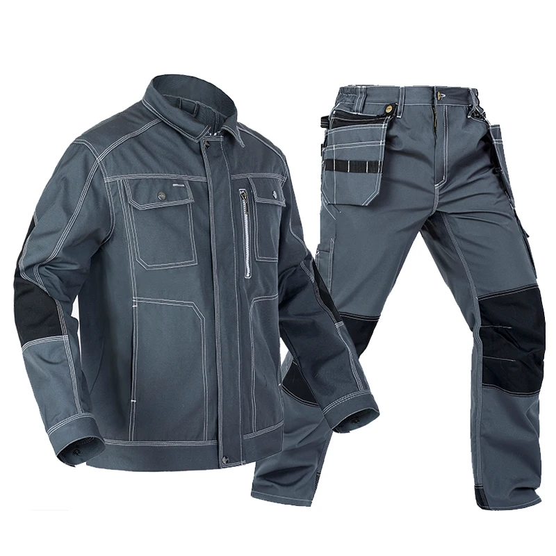 Welder-Uniform-Work-Jacket-and-Cargo-Pants-Men-Multi-Pockets-Wear ...
