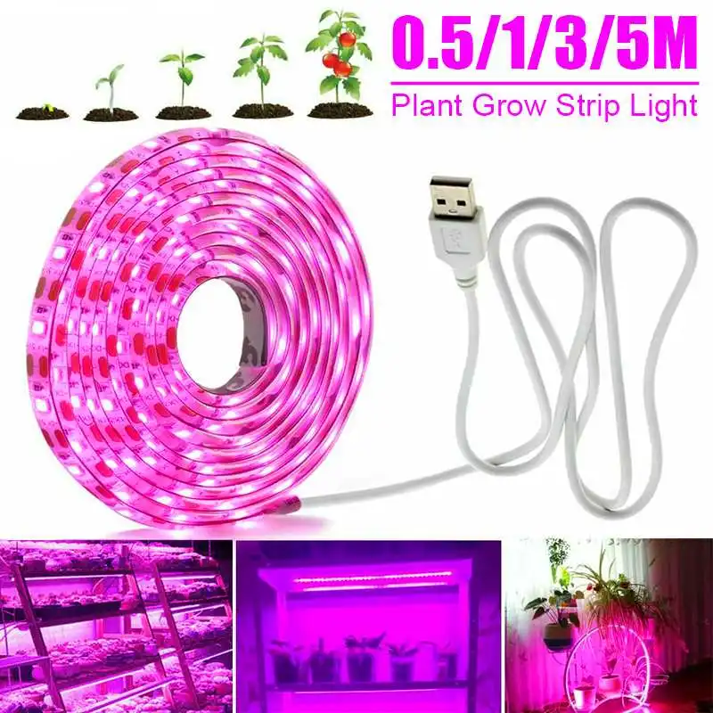 Led Grow Light Full Spectrum Usb Grow Light Strip 0.5/1/3/5m 2835 Dc5v ...