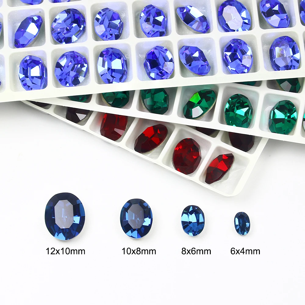 Oval Shape Rhinestone Applique Crystal Stone Glass K9 Crystals Strass ...