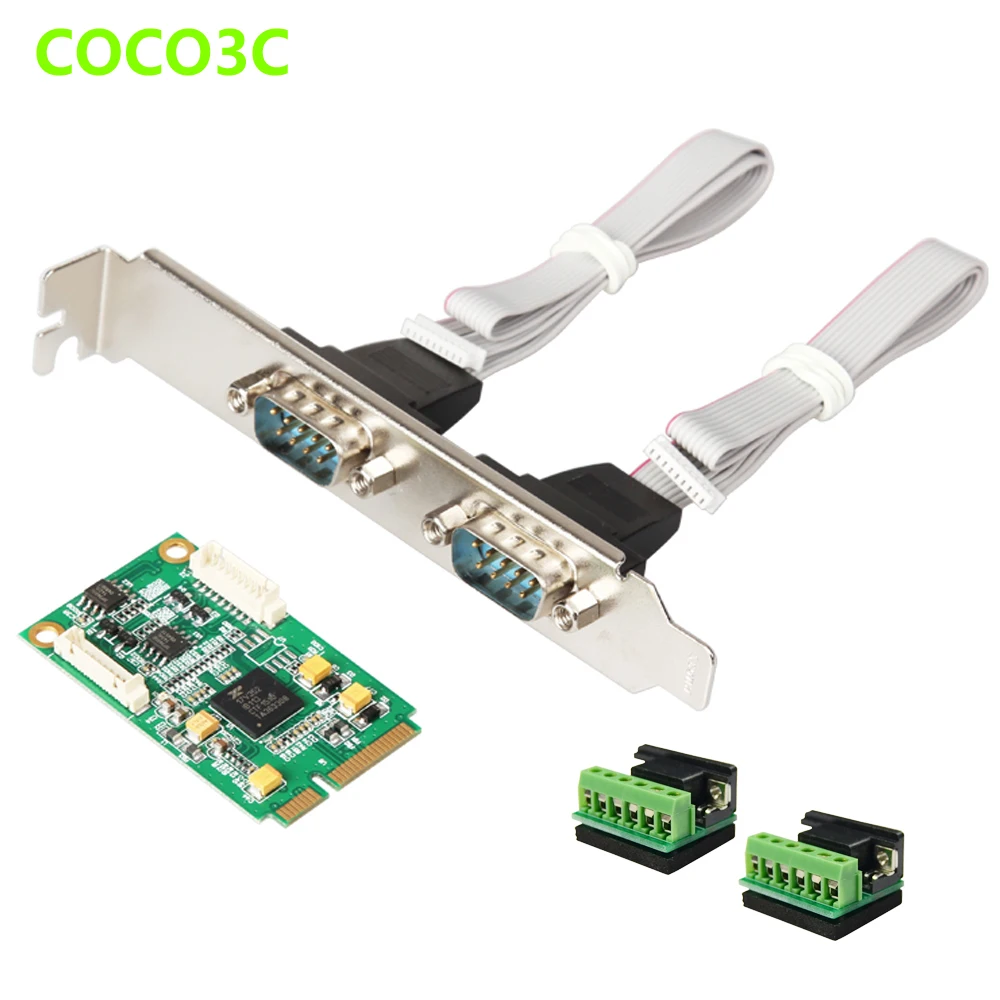 Mini PCIe To 2 RS422 RS485 Ports adapter for Mini ITX motherboard Mini ...