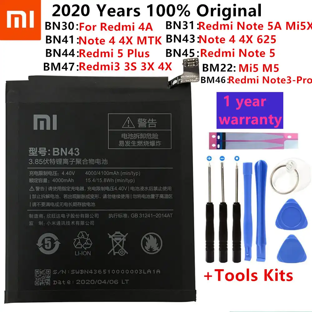 Xiao Mi Original BM4J Battery For Xiaomi Redmi Note 8 Pro Note8 Pro ...
