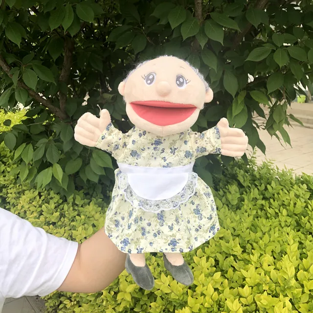 30cm A family open mouth puppet new kindergarten show mom and dad ...