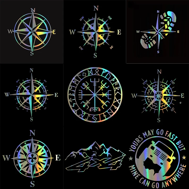 Motorfiets-Sticker-Nswe-Kompas-Reflecterende-Auto-Stickers-Moto-Auto ...