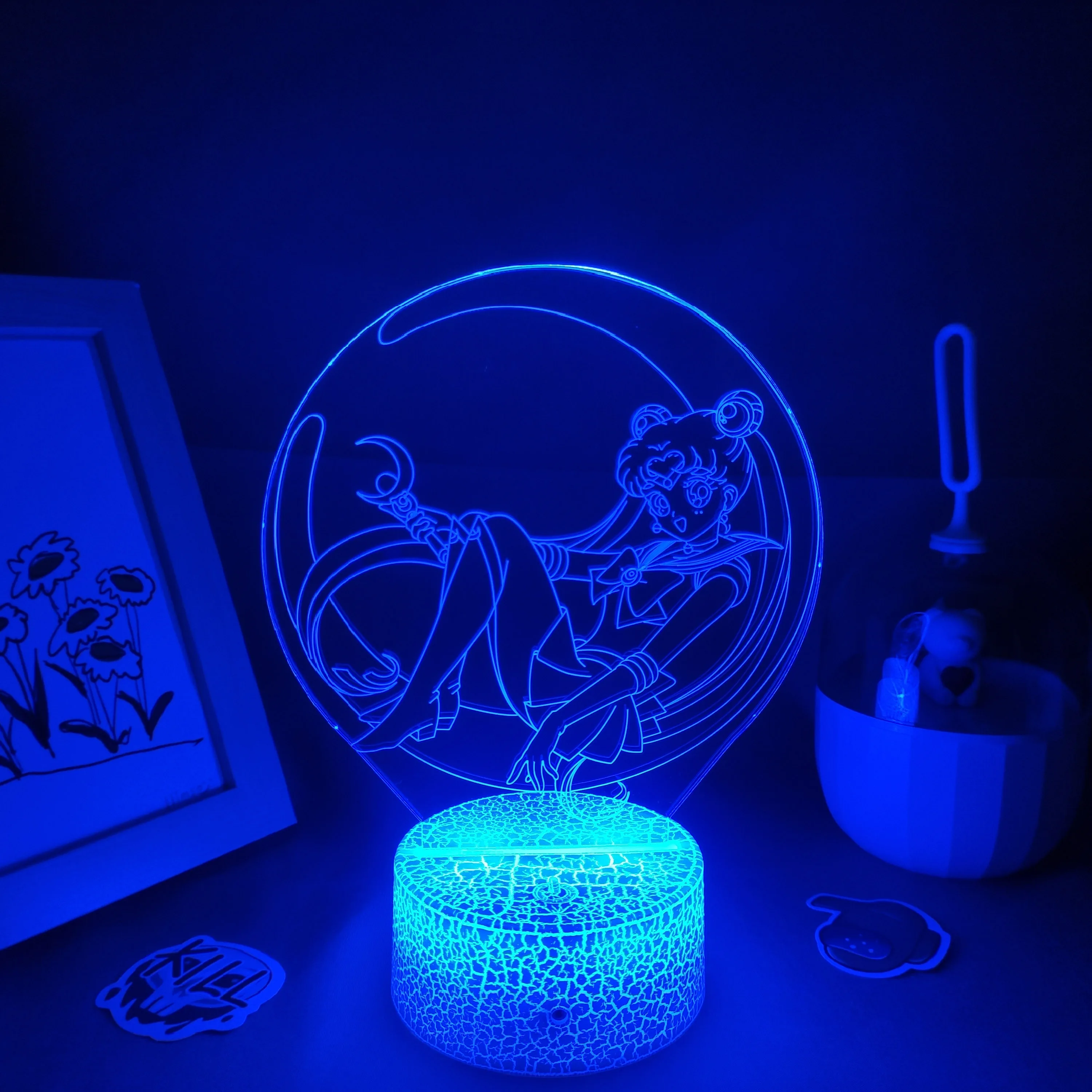 Luminária 3d Lâmpada Anime Sailor Moon Manga Figura Led Rgb Luzes Da ...
