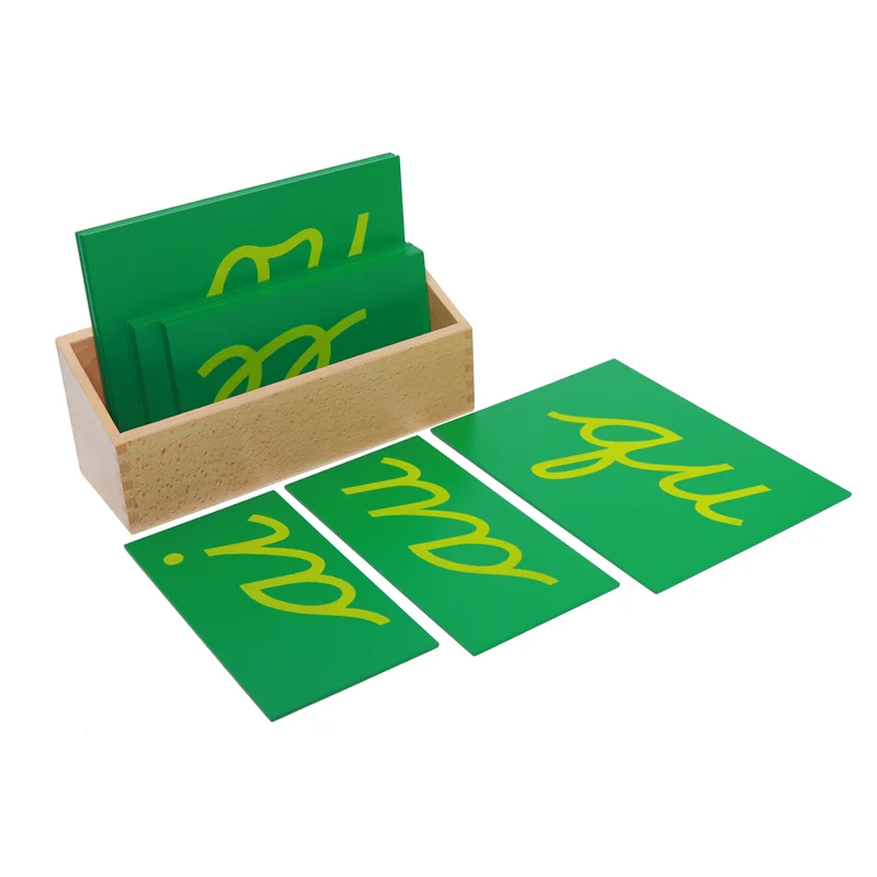 Papel de lija Montessori para niños, tablero doble cursivo con caja de ...