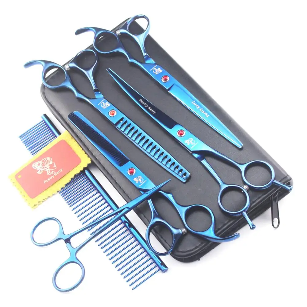 4pcs-fishbone-dense-teeth-Pet-Scissors-Kit-7-inch-Dog-Cat-Hair-Grooming ...