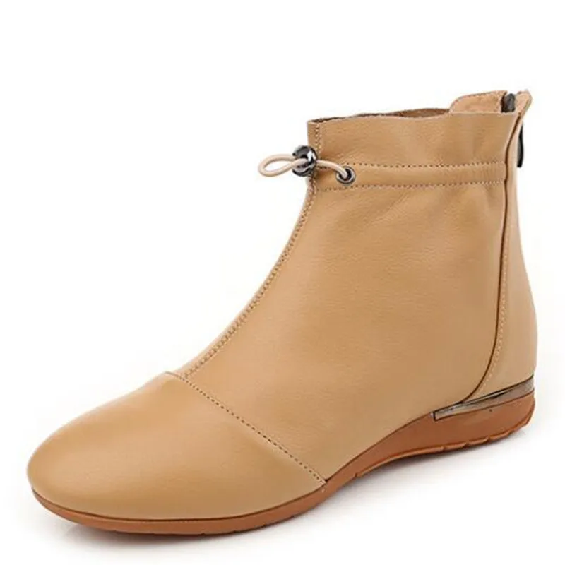 2024-New-High-Quality-Soft-Cowhide-Spring-Leather-Boots-Flat-Casual ...