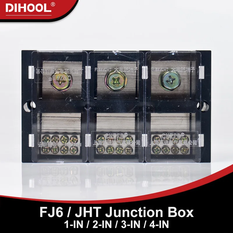FJ6-JHT-Junction-Box-250A-Large-Current-Split-Terminal-Block-1-IN-2-IN ...