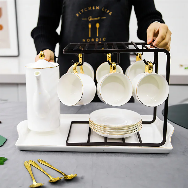 Ceramic-Coffee-Cup-Tea-Pot-Tray-Nordic-Phnom-Penh-White-Water-Ware ...