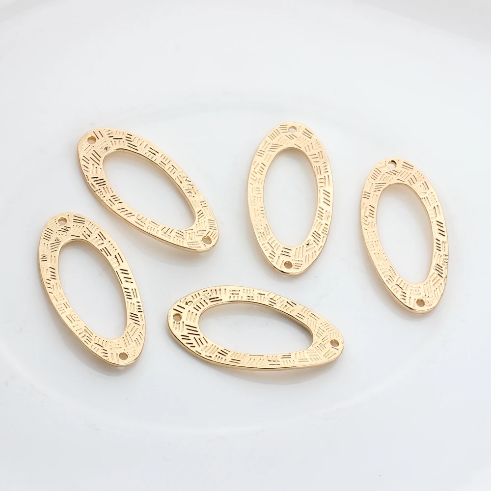 35*17mm 5pcs/lot Zinc Alloy Oval Porous Twisted Connector Charms Linker ...