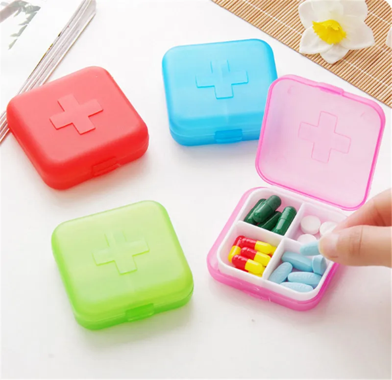1pcs Mini Pill Box Mini Cute Plastic Pill Box Medicine Case Foldable ...