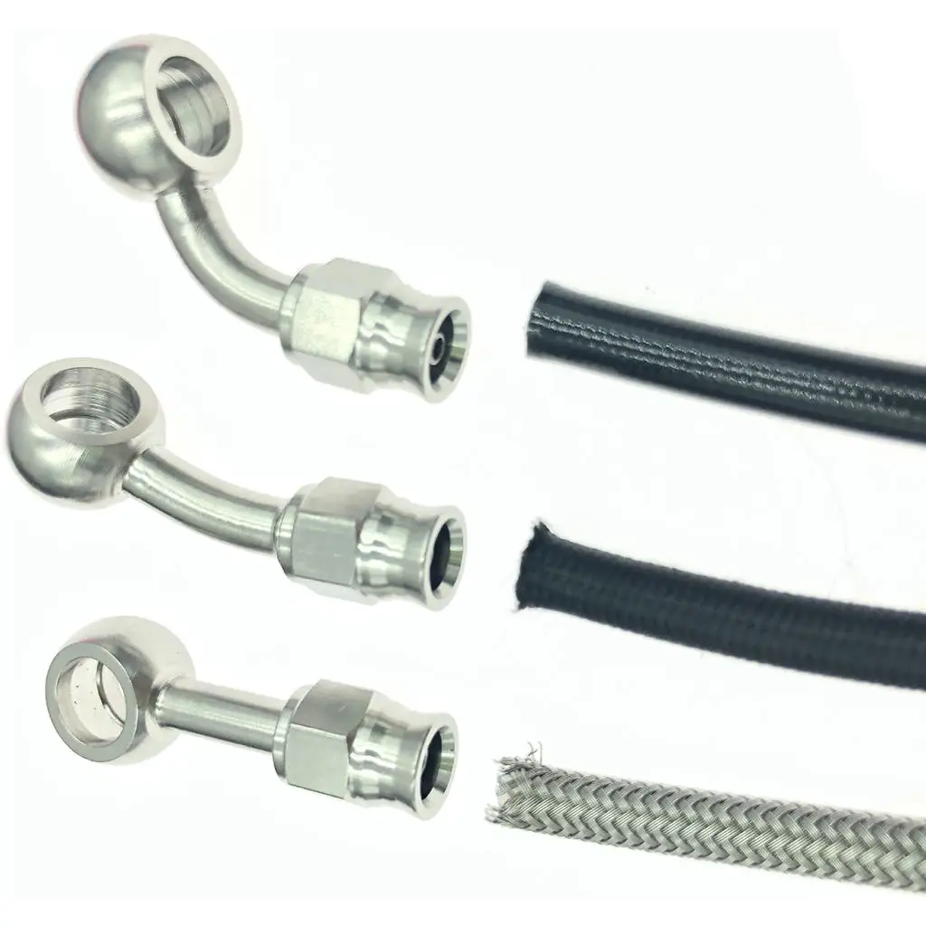 Adaptateur de raccord d'extrémité de tuyau de frein en acier inoxydable, universel, durable ...