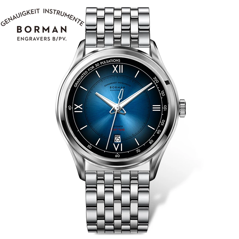 BORMAN-Luxury-Blue-Dial-Men-Mechanical-Watch-316L-Stainless-Steel ...